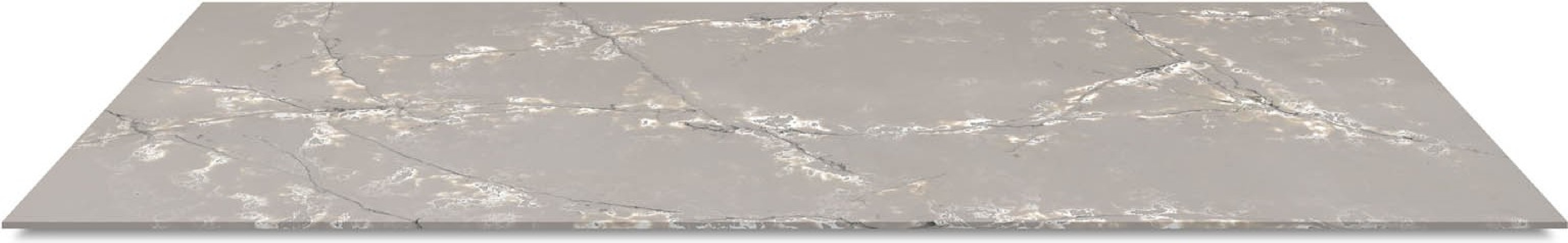 Plan de travail sur mesure en Quartz Compac Ice White , finition Poli ...