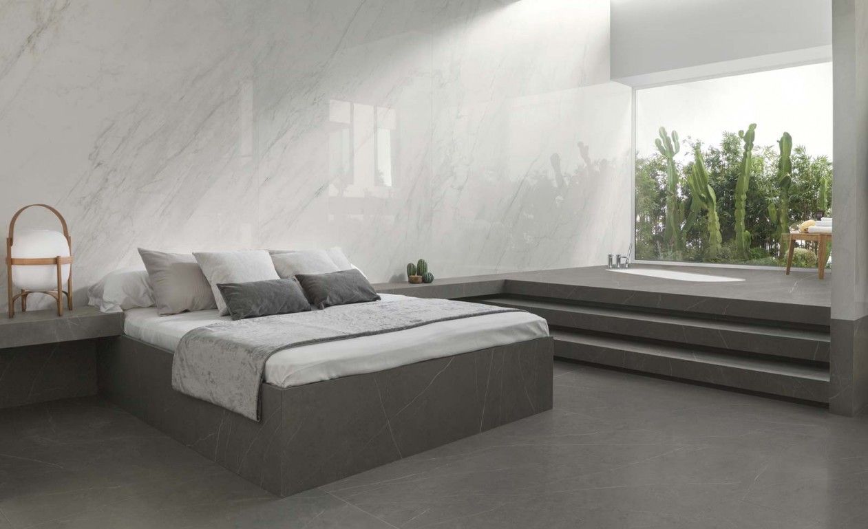 Plan de travail sur mesure en Xtone Porcelanosa Liem Grey, finition Nature pour cuisine, salle ...